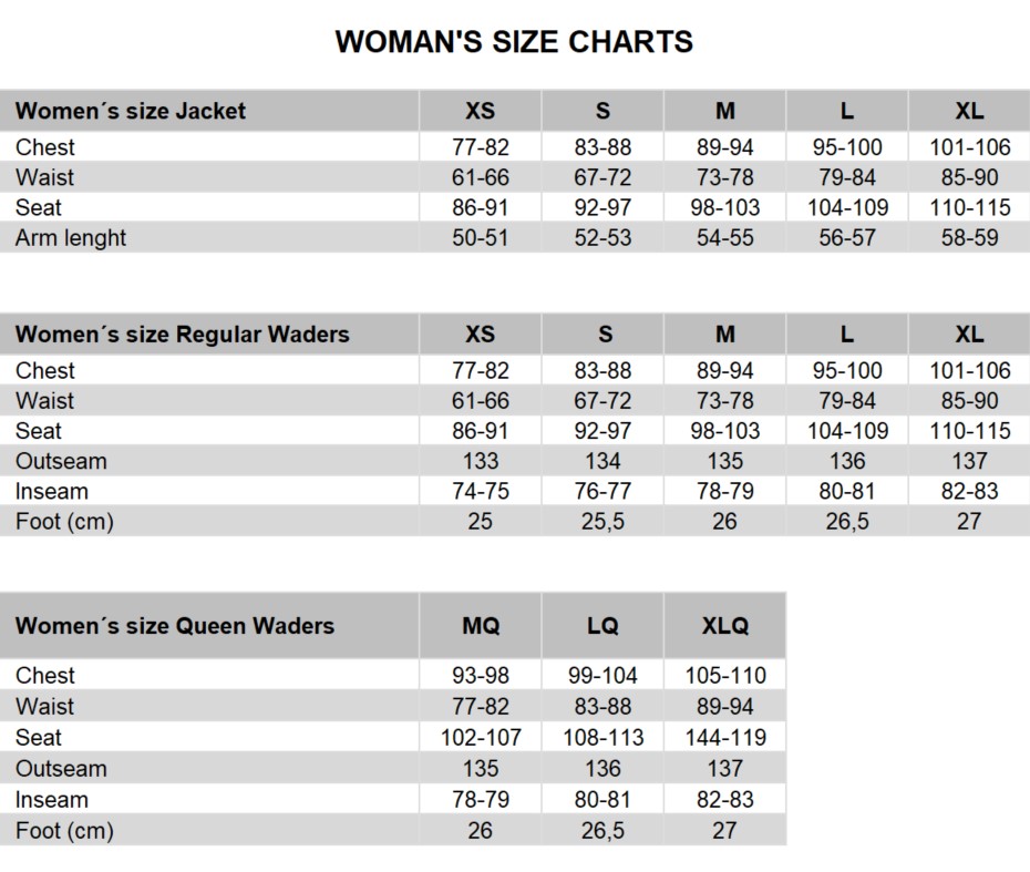 Clothing and Boots Measurement Guideline | CzechNymph.com