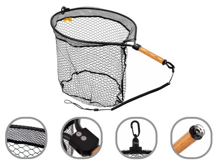 Fly Fishing Landing Net With Magnet Fencl King XL 2 Nature | CzechNymph.com